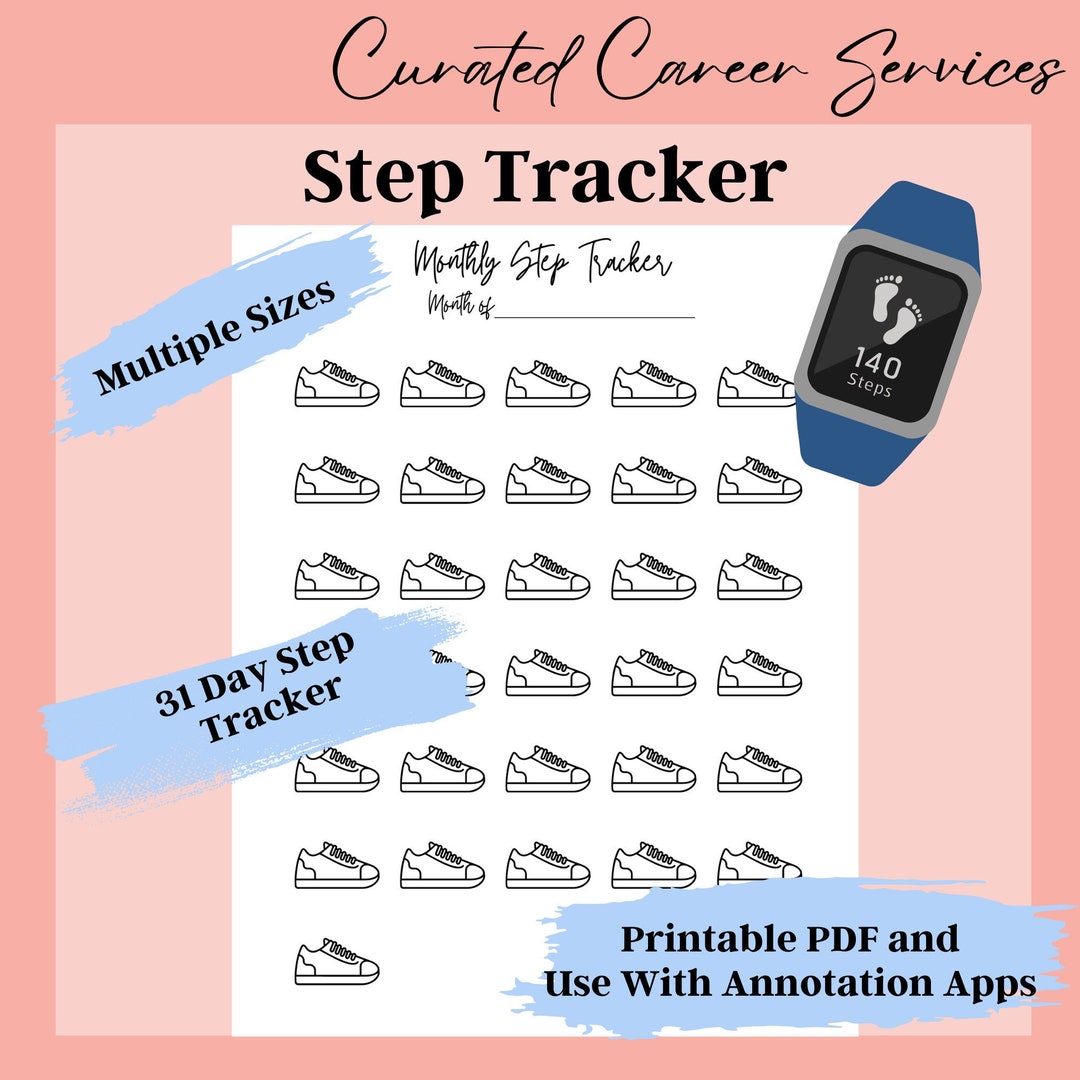 Printable Step Tracker | Step Log | 31 Day Tracker | Fitness Tracker ...
