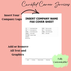Fax Cover Sheet Package, Immediate Download, Printable, Facsimile Cover ...
