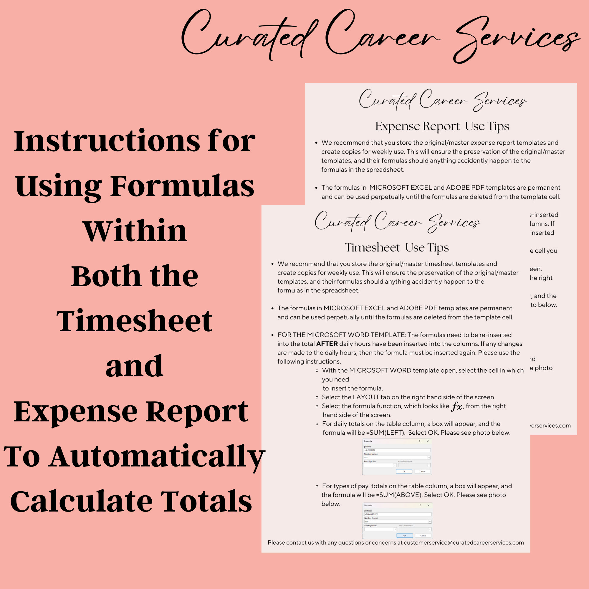 Timesheet and Expense Report Bundle timesheet Expense Report With Formulas for Automatic ...
