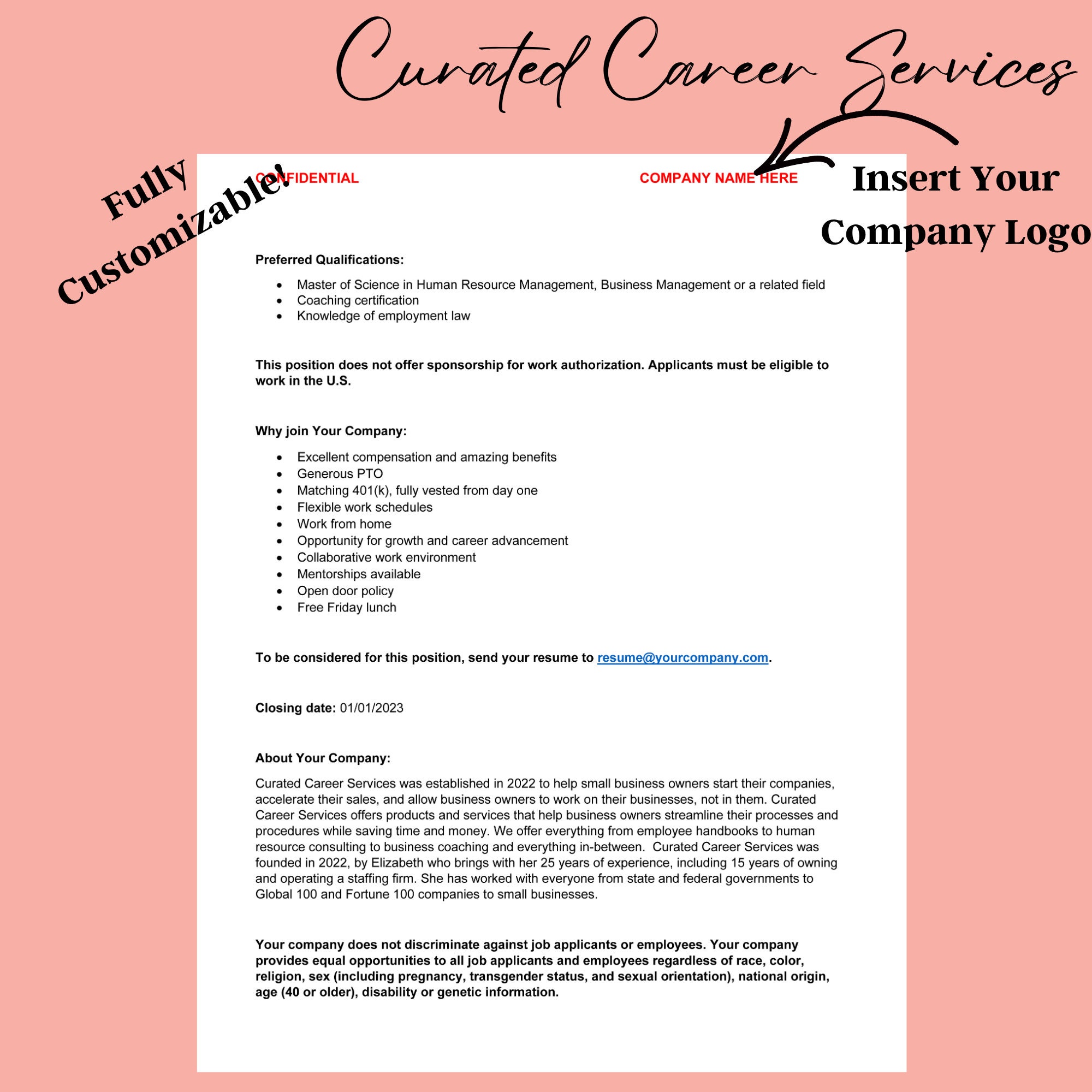 Job Listing Template With Example, Fully Customizable Template ...