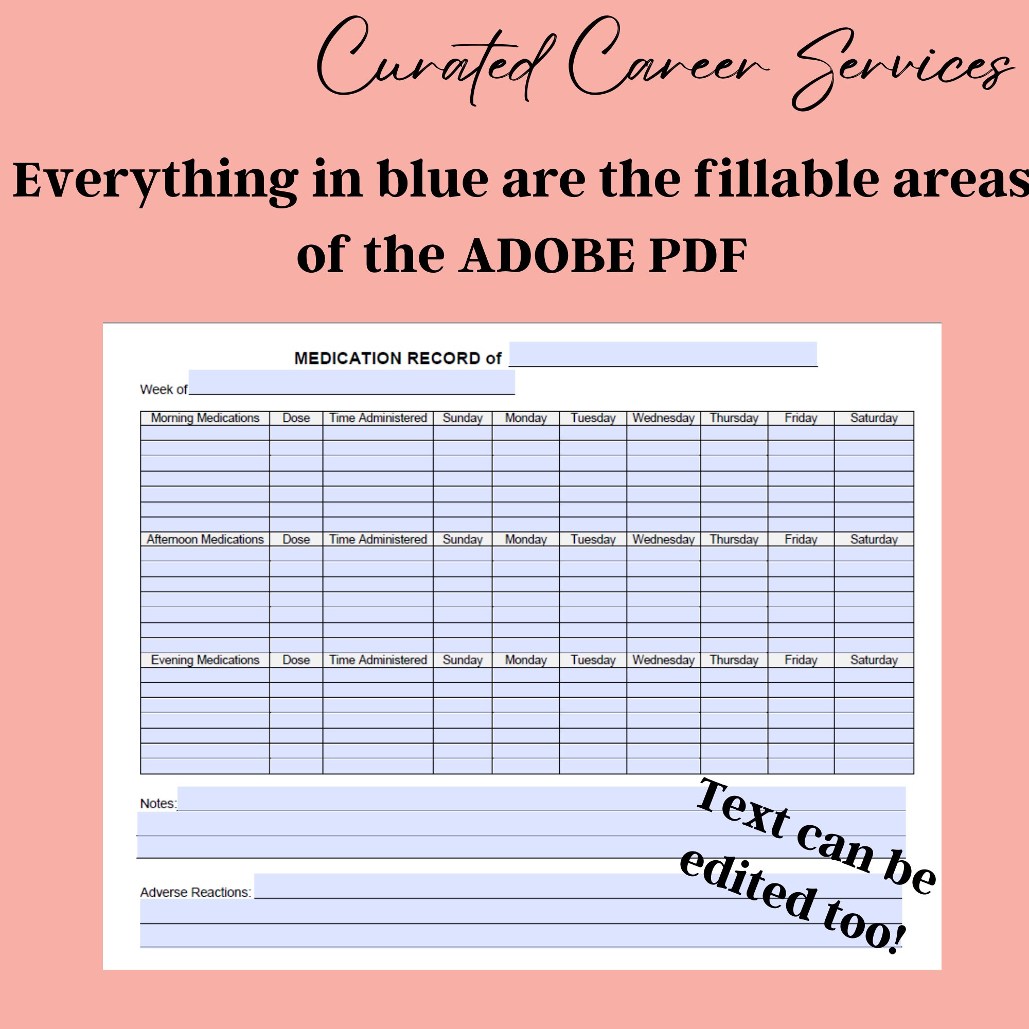 Prescription Log, Record for Medication - Etsy