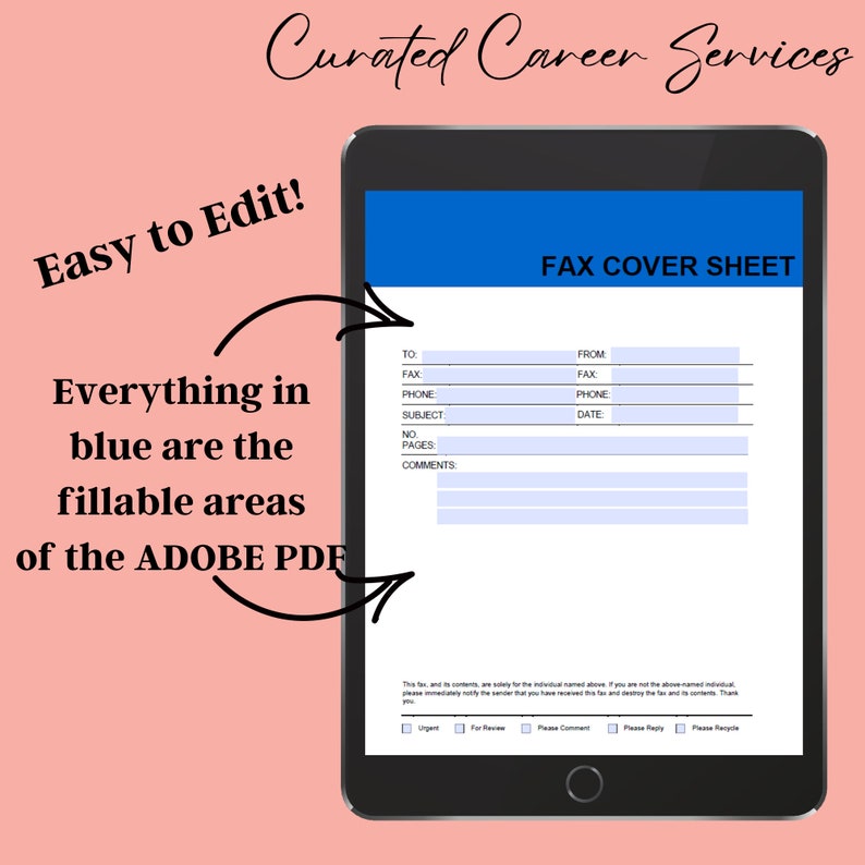 Fax Cover Sheet Package, Immediate Download, Printable, Facsimile Cover ...