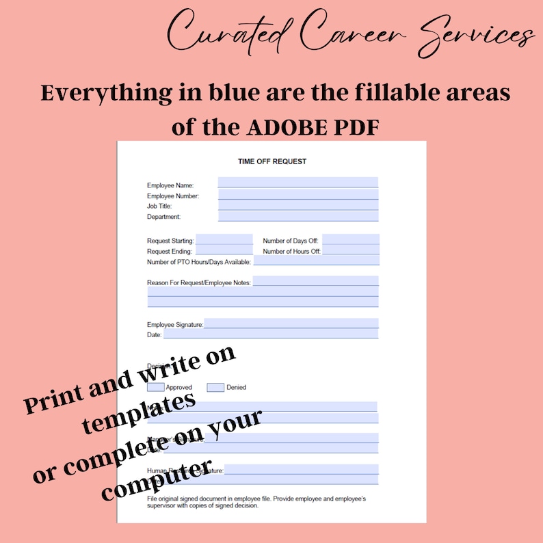 TIME OFF REQUEST - Pto Request Form - Vacation, Jury Duty, Maternity ...