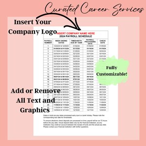 2024 PAYROLL SCHEDULE CALENDAR - Biweekly Pay Schedule - Bi-weekly Pay ...