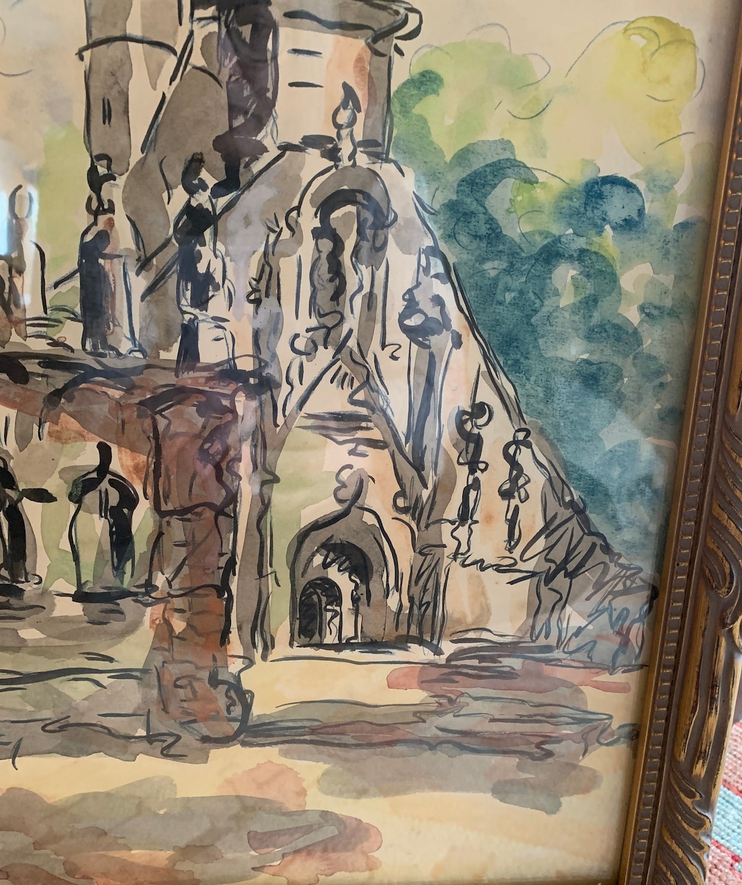 Signed French Painting, Watercolor, Pont Aven Painting, 1950s French ...