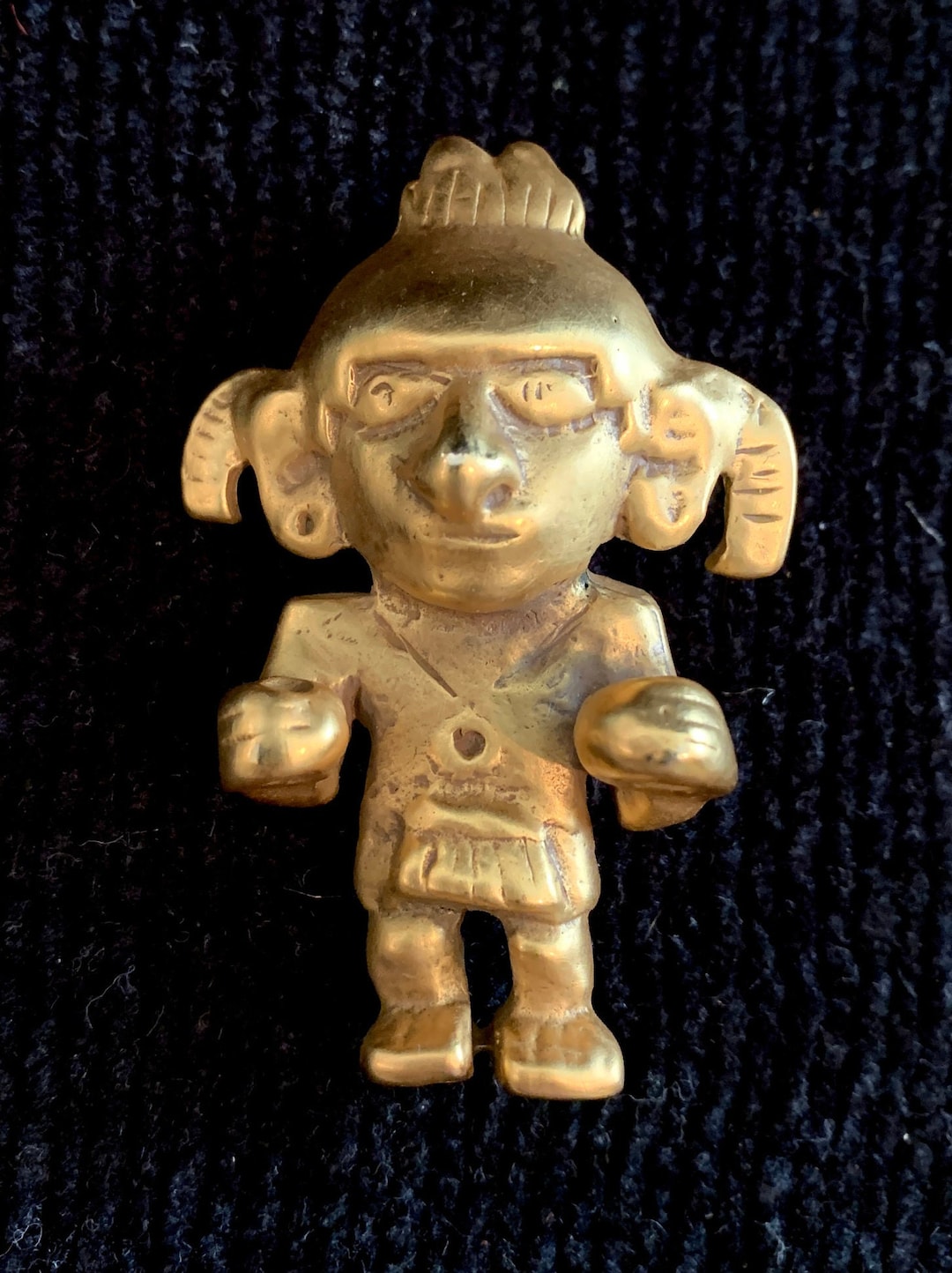 50s-60s Alva Studio Aztec Gold Plated Brooch, Mayan Brooch, Pin ...