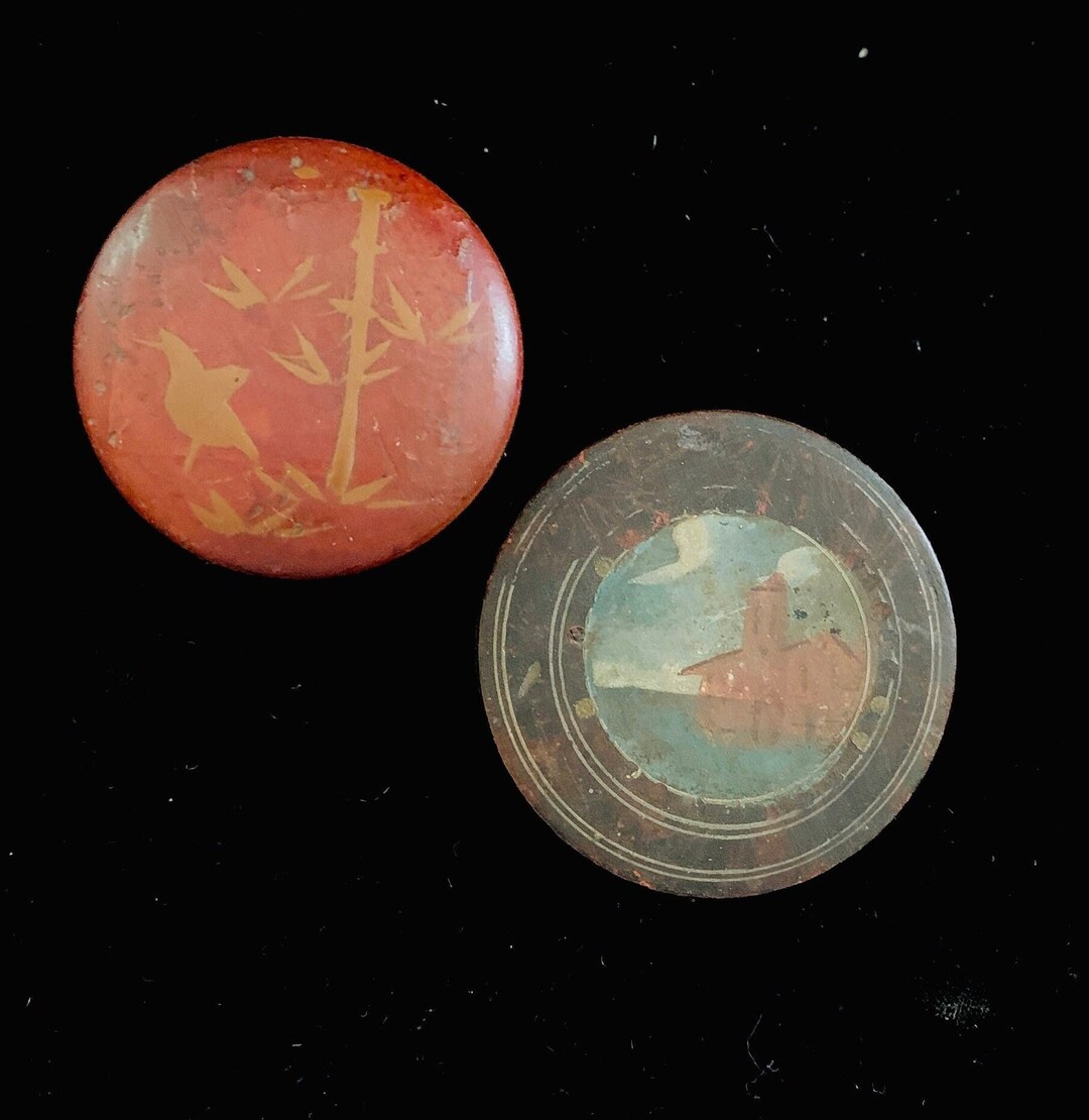 Two Snuff Boxes, , Lacquer Snuff Box, Red Snuff Box, Papier Mache Snuff ...