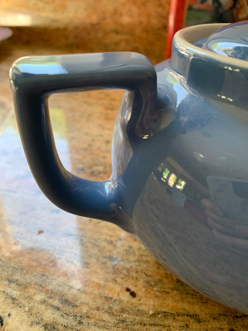 Blue Hall Teapot 1930s Art Deco Teapot | Etsy