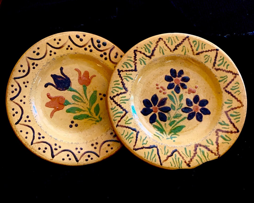 Pair 1800s French Earthenware Faience Alsatian Plates - Etsy