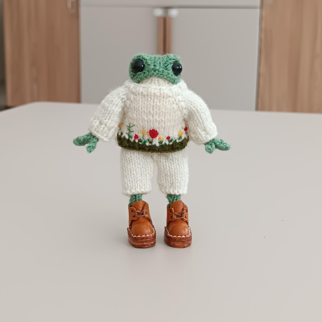 Handmade Knitting Frog, Crochet Frog, Amigurumi Frog, Finish Toy ...