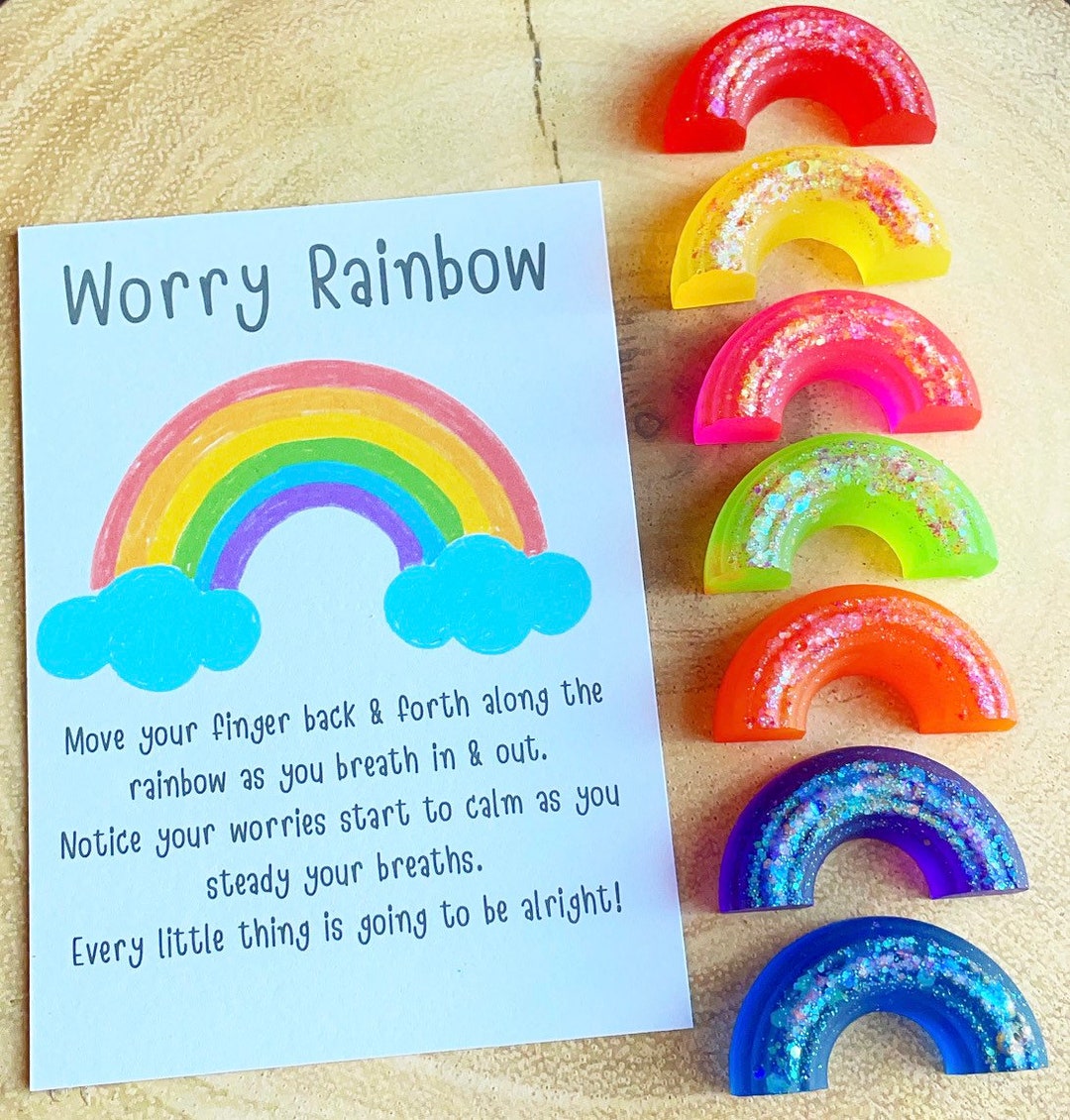Worry Rainbow - Anxiety Relief - Fidget Toy - Worry - Resin Rainbow ...