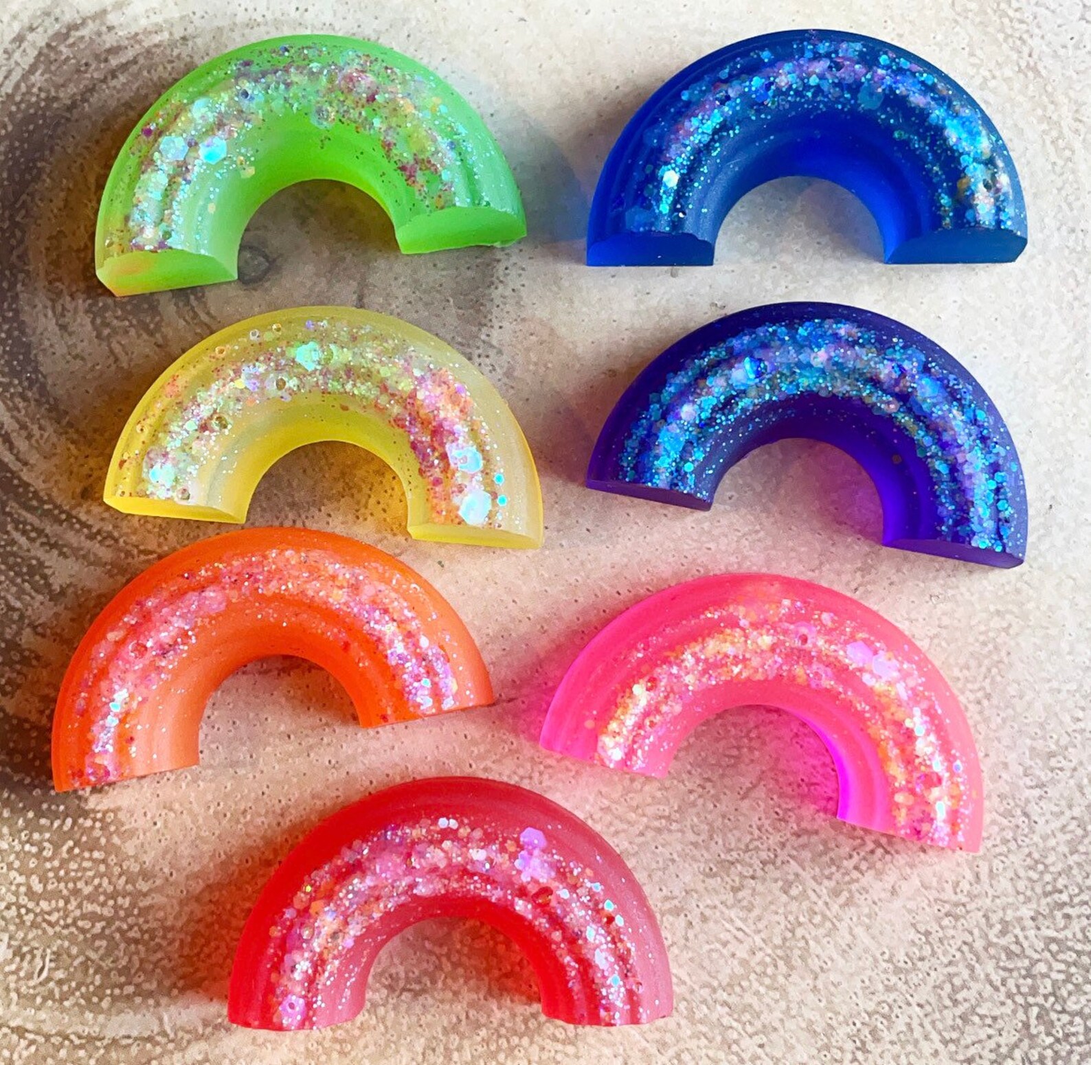 Worry Rainbow Anxiety Relief Fidget Toy Worry Resin - Etsy