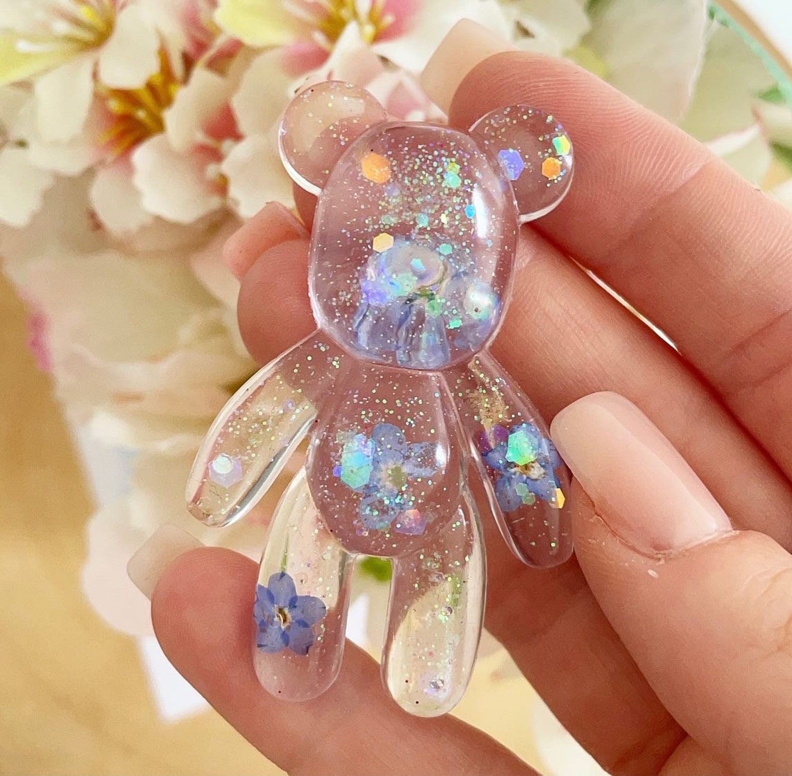 FORGET ME NOT, Worry Bear, Forget Me Not Flowers, Pocket Hug, Pressed ...