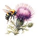Watercolor Bumble Bee Clipart, Spring Garden Bee Clip Art PNG Graphics ...