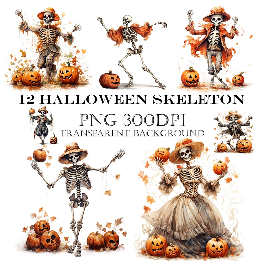 Dancing Skeletons Clip Art, Halloween Clip Art, Skeleton Clip Art ...