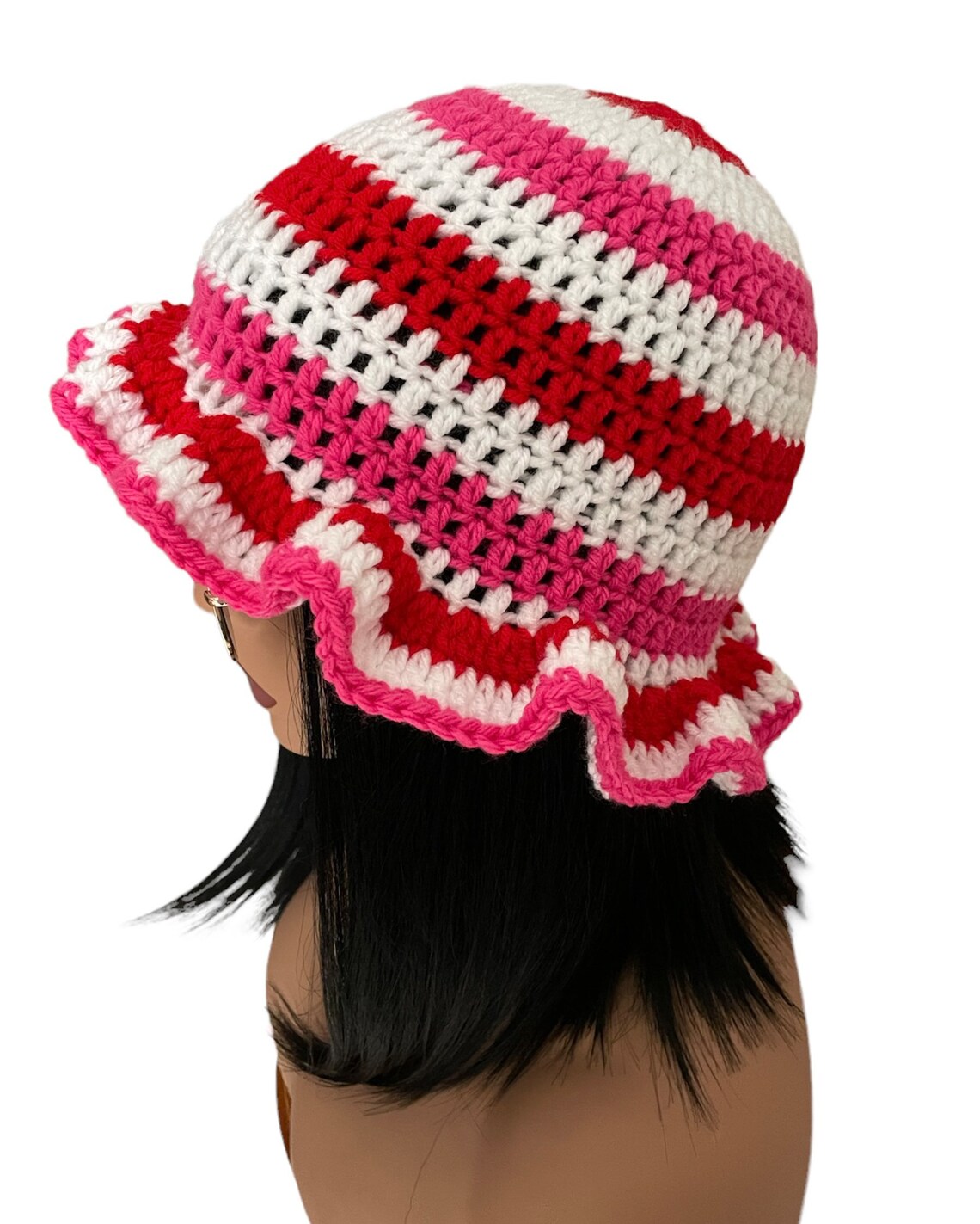 Crochet Ruffle Hat/summer Hat/bucket Hat/ready to Ship - Etsy