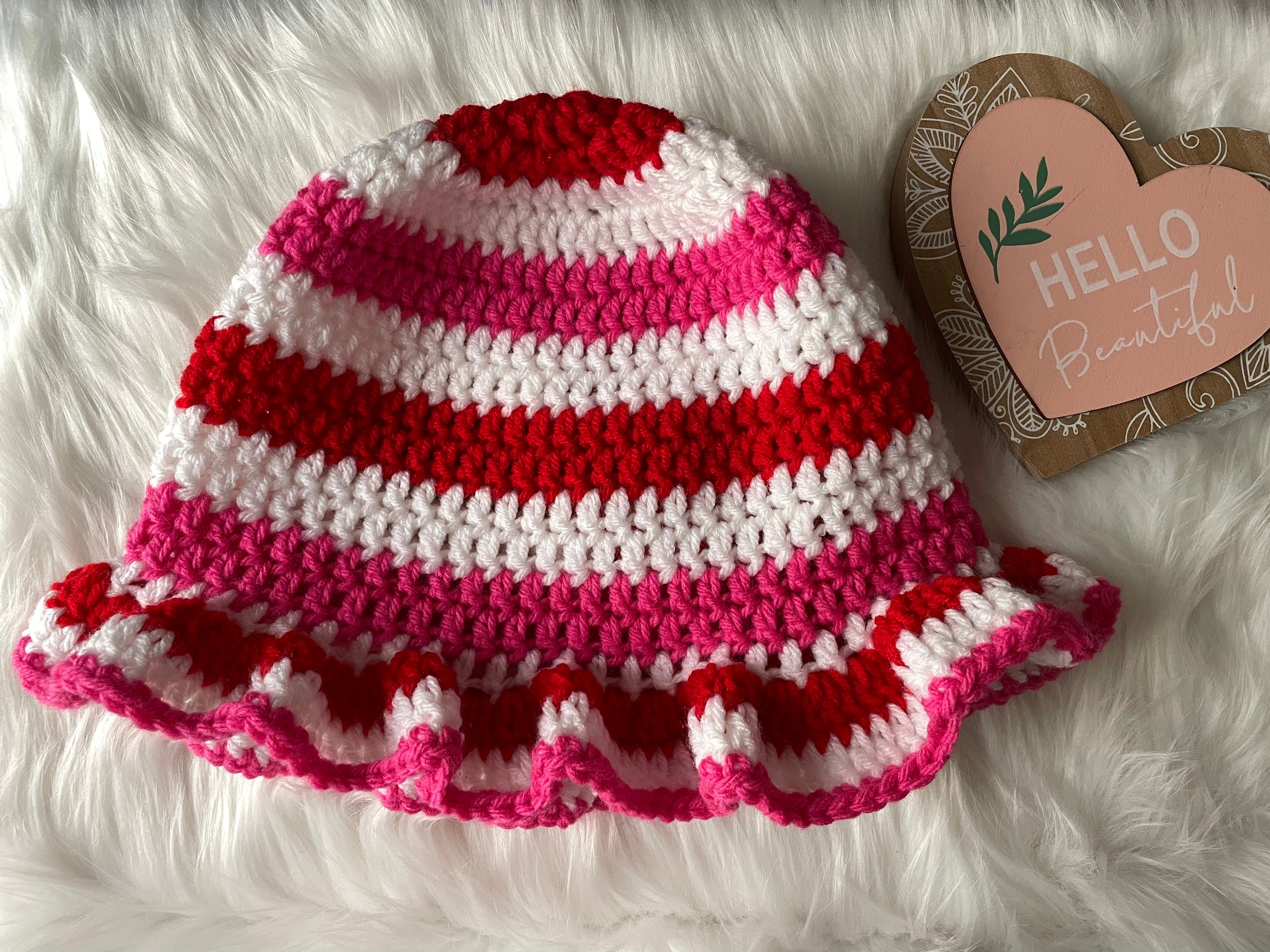 Crochet Ruffle Hat/summer Hat/bucket Hat/ready to Ship - Etsy