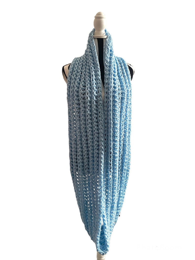 Oversized Chunky Ribbed Crochet Scarf/light Blue - Etsy