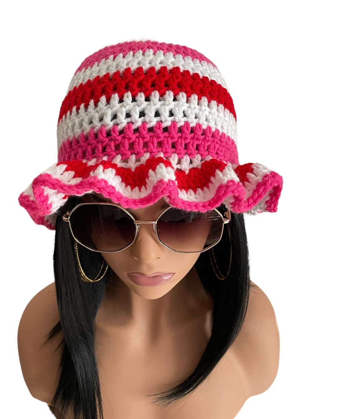 Crochet Ruffle Hat/summer Hat/bucket Hat/ready to Ship - Etsy