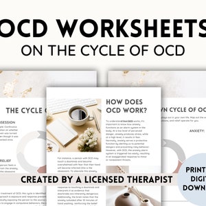 Cycle of OCD Therapy Worksheets OCD Handout for Therapists - Etsy