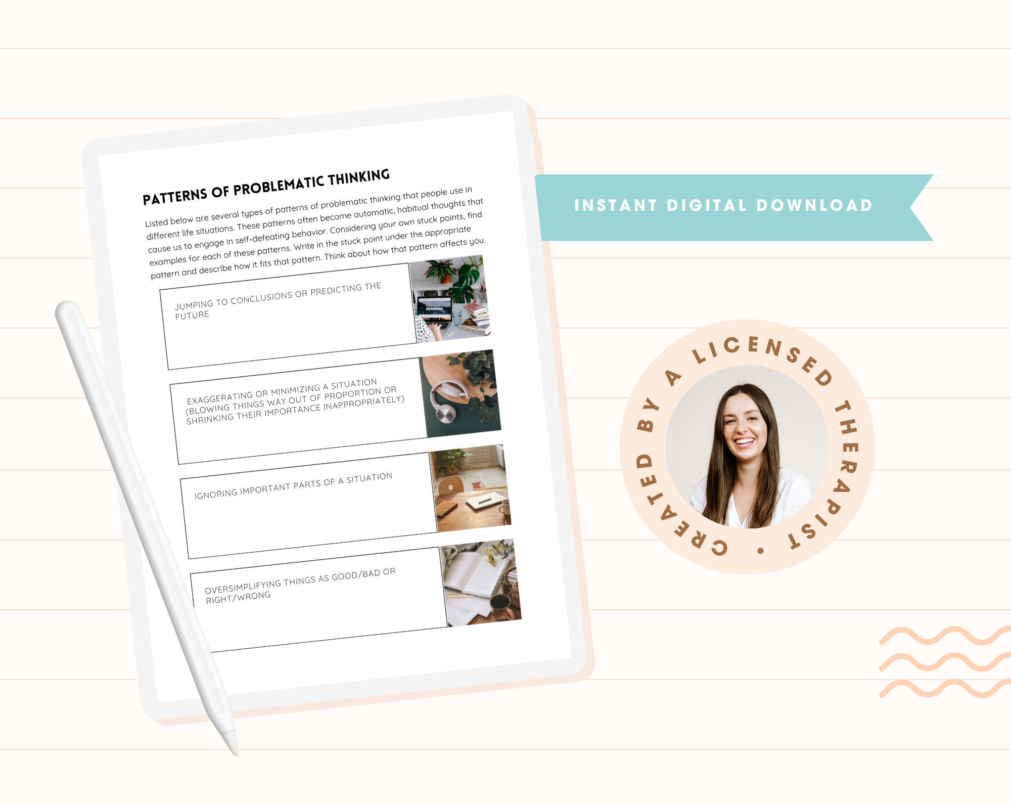 CPT for Trauma Worksheets & Handouts on Patterns of Problematic ...