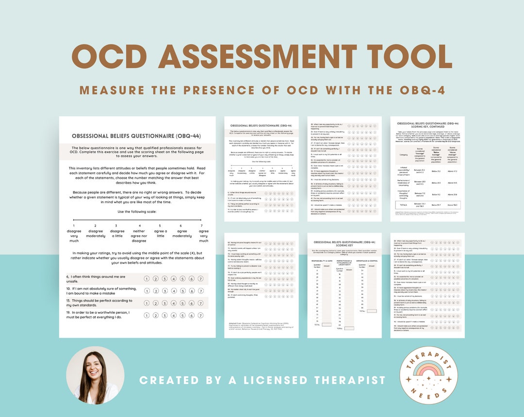 OCD Assessment Tool | OCD Worksheet & Test With Answer Key for ...