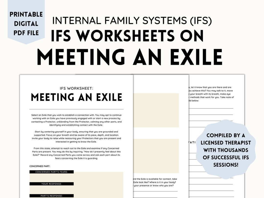 IFS Parts Exercise on Exiles Internal Family Systems Therapy - Etsy