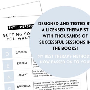 DBT DEAR MAN Skill Training Worksheets & Handouts Dbt - Etsy