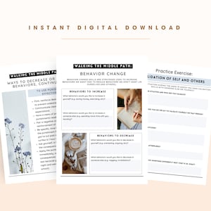 DBT Bundle: Walking the Middle Path Worksheets & Handouts, DBT Skills ...