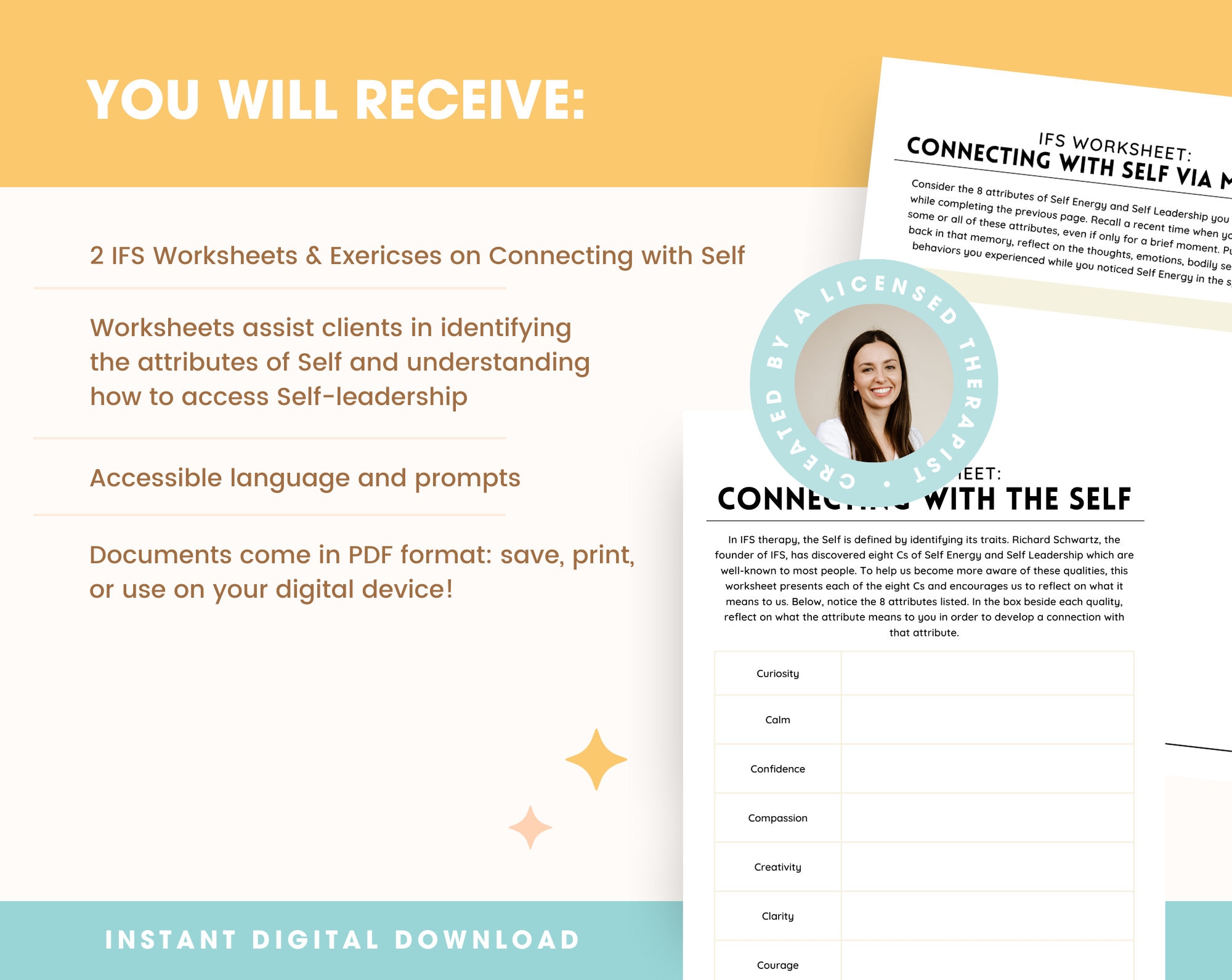 IFS Worksheet on Connecting With Self Internal Family Systems Therapy ...