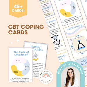 CBT Coping Cards CBT Interventions for Teens and Adults, CBT Anxiety ...