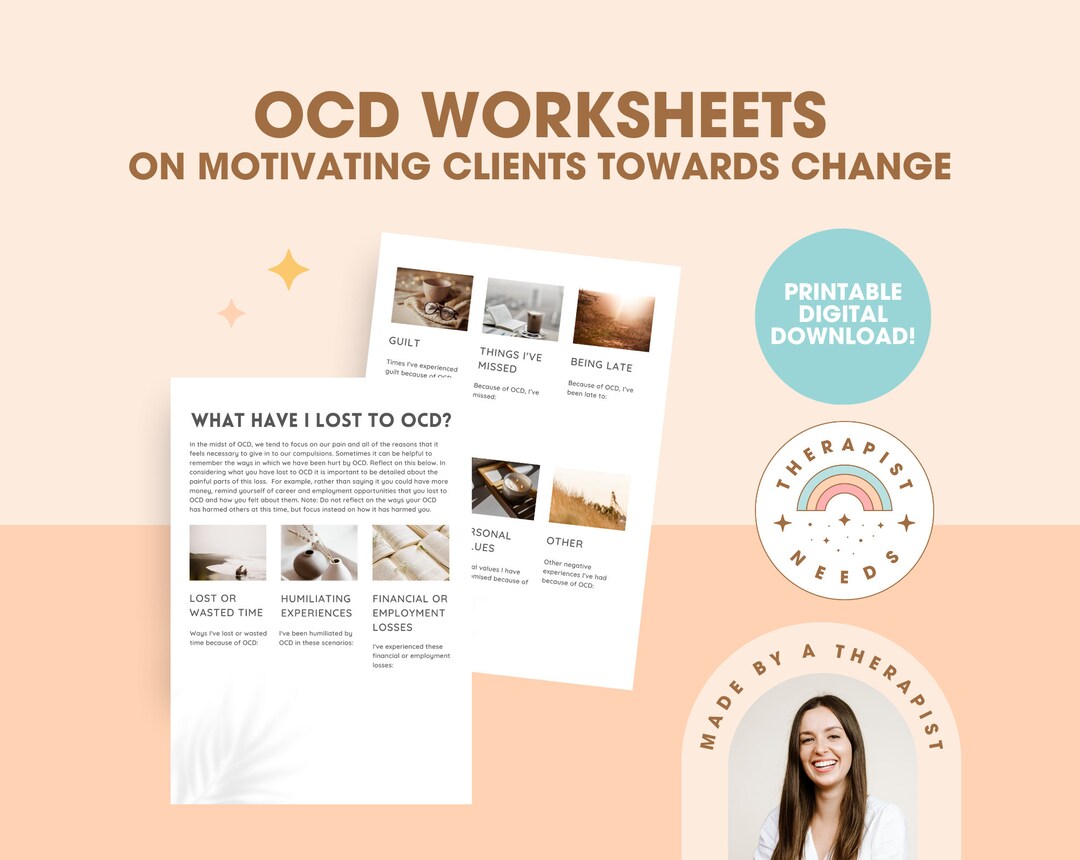 OCD Therapy Worksheets, OCD Handout for Therapists, Counselors, Social ...