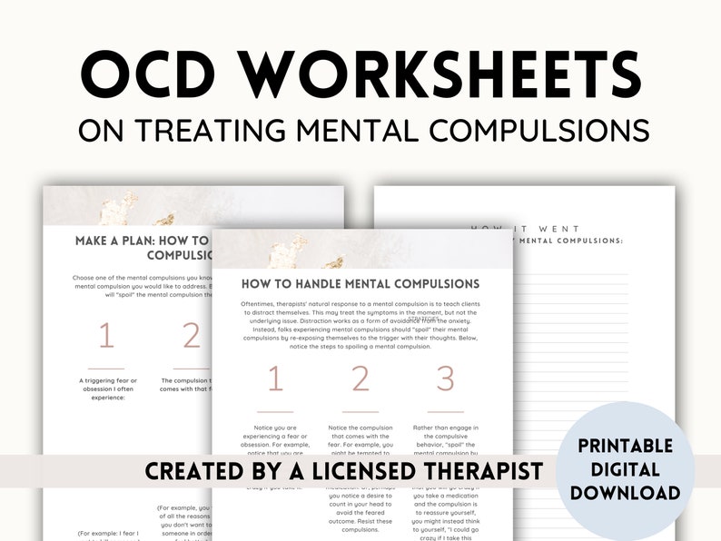 OCD Worksheet on Mental Compulsions OCD Handout for - Etsy