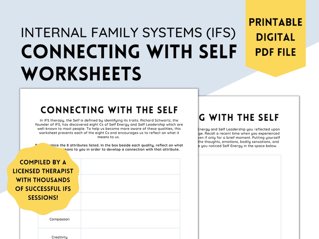 IFS Worksheet on Connecting With Self Internal Family Systems - Etsy
