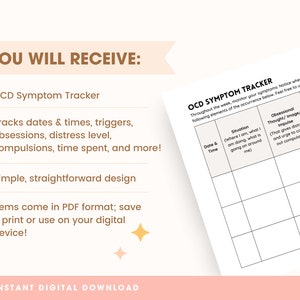 OCD Symptom Tracker | OCD Worksheet for Therapists, Counselors, Social ...