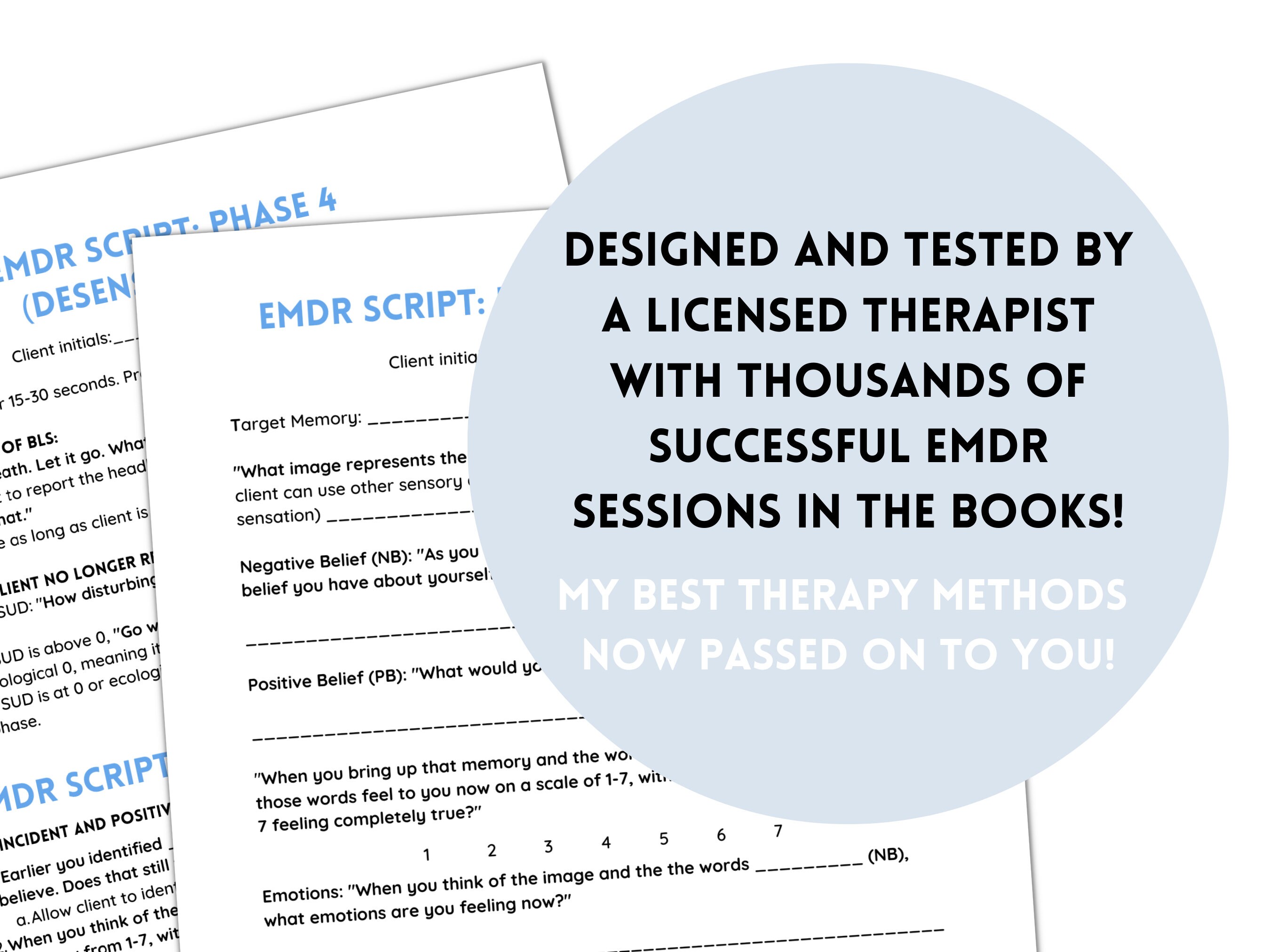 EMDR Scripts & EMDR Worksheets EMDR Tools Emdr Resources for - Etsy