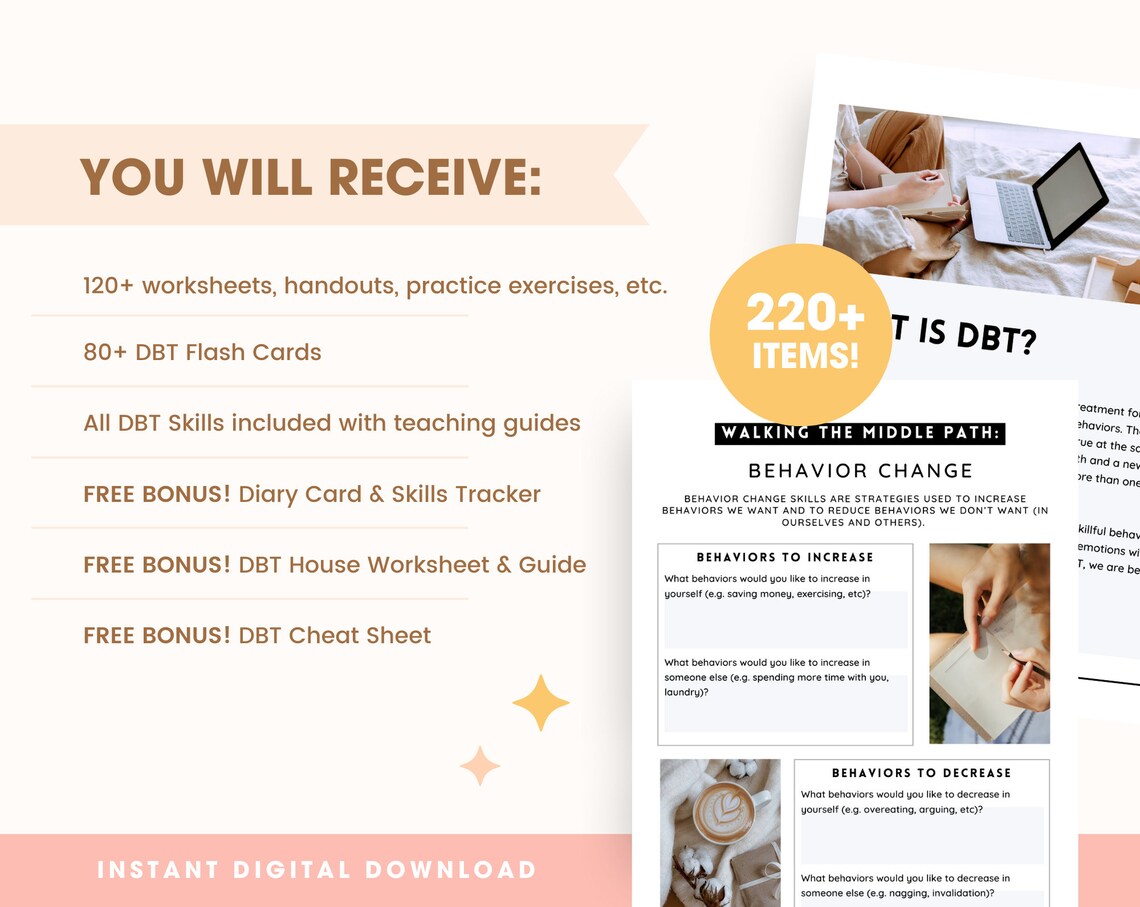 DBT Bundle DBT Flash Cards, Therapy Worksheets, DBT Skills Training ...