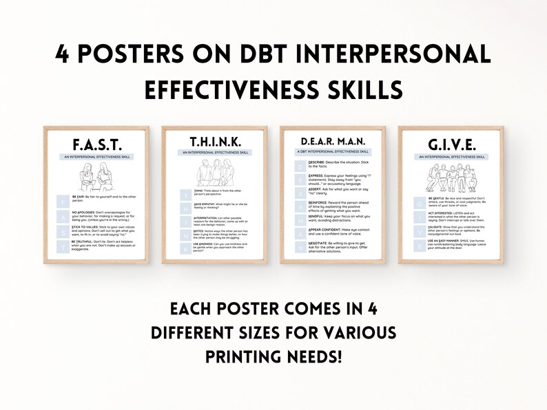 DBT Posters Bundle on Interpersonal Effectiveness Therapist - Etsy