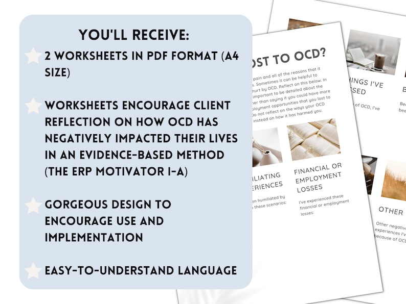 OCD Therapy Worksheets OCD Handout for Therapists - Etsy