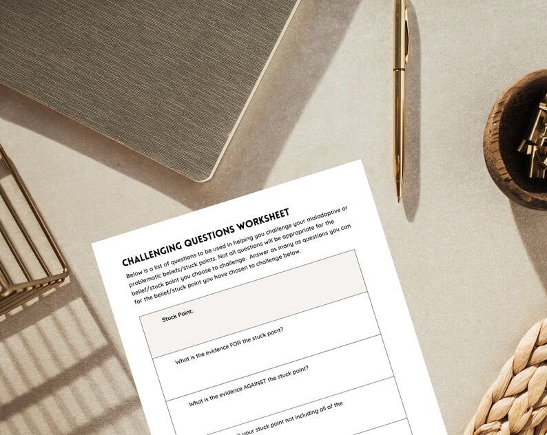 CPT for Trauma Worksheets & Handouts on Challenging Stuck Points ...