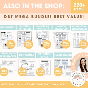 DBT Cheat Sheet Therapy Worksheet & Handout, DBT Skills Curriculum ...