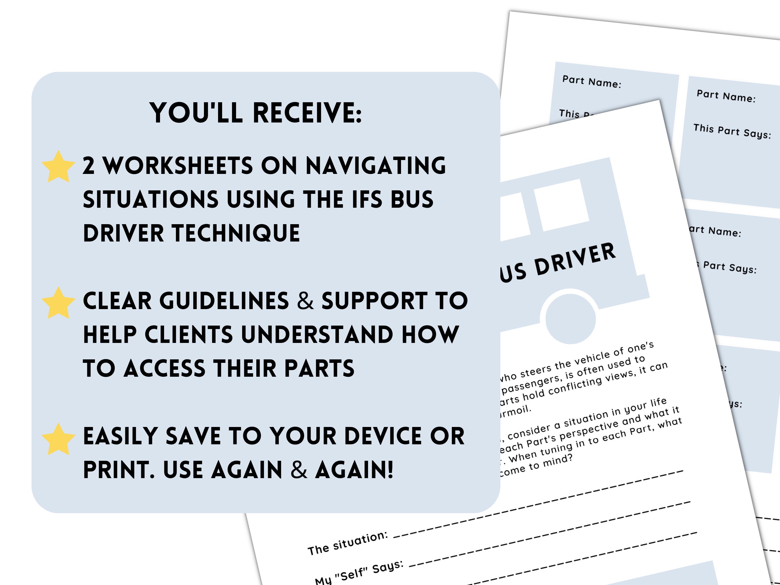 IFS Parts Worksheet & Exercise: the Bus Driver Internal - Etsy