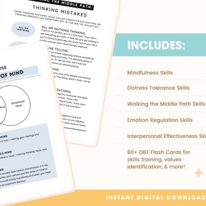DBT Bundle DBT Flash Cards, Therapy Worksheets, DBT Skills Training ...