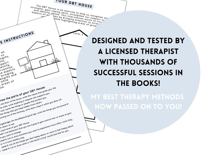 DBT House Therapy Worksheet & Handout for Teens and Adults - Etsy