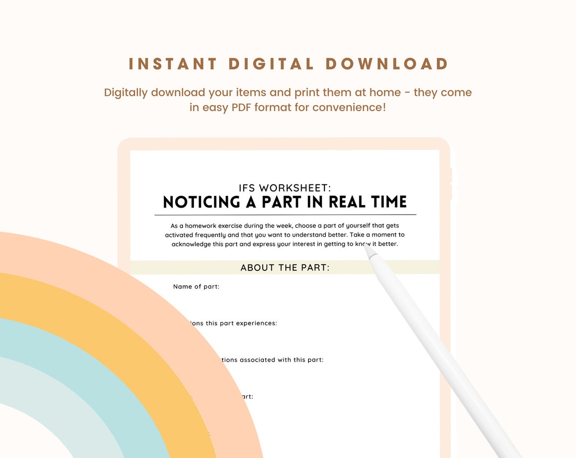 IFS Worksheets Parts Internal Family Systems Therapy Exercise ...