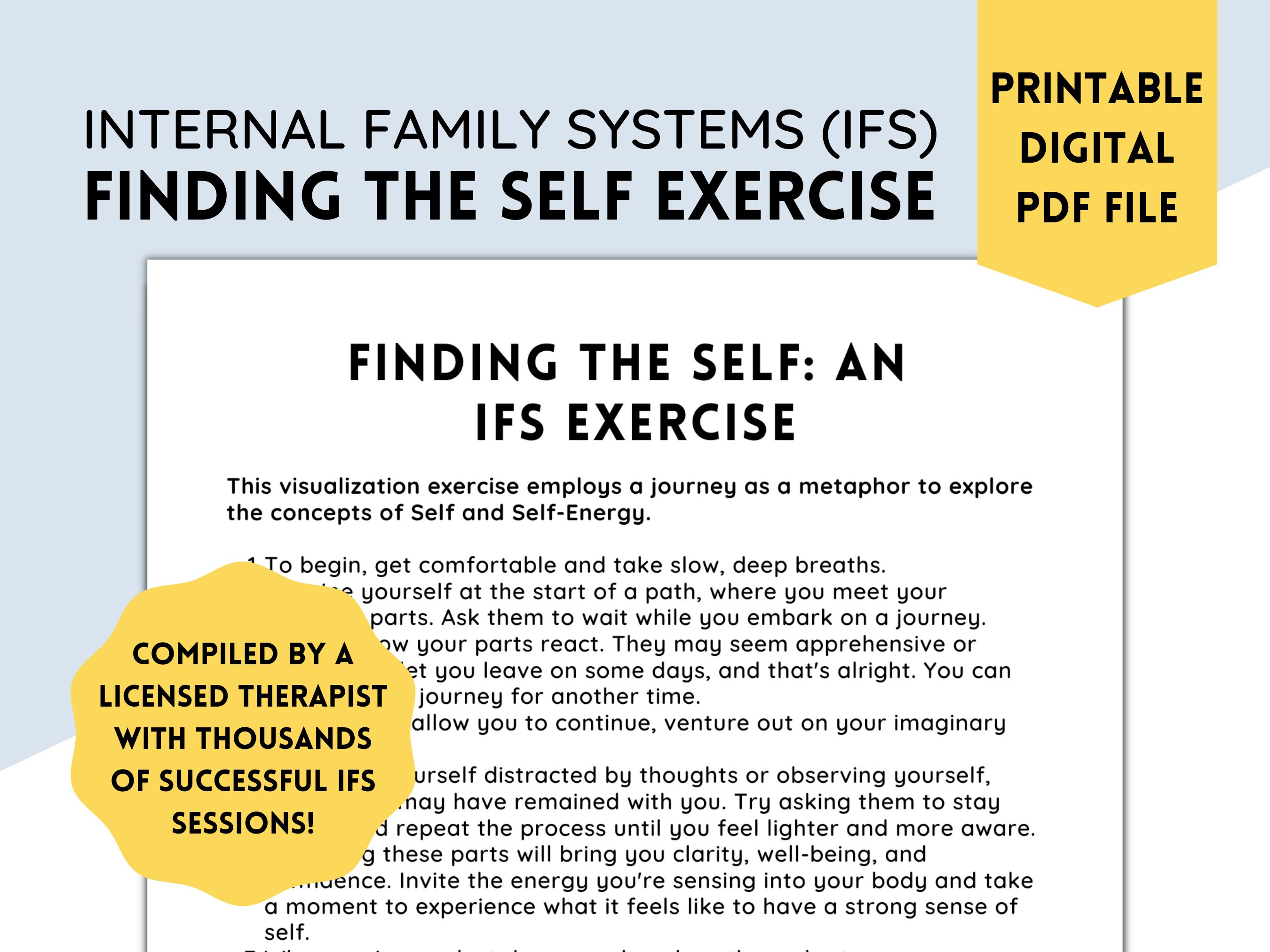 IFS Exercise on Finding the Self Internal Family Systems - Etsy