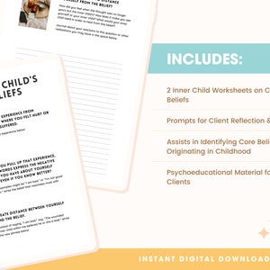 Inner Child Worksheet on Core Beliefs Inner Child Healing Shadow Work ...