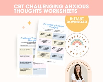 CBT Worksheets Therapy Tools for Teens and Adults, Counseling Handout ...