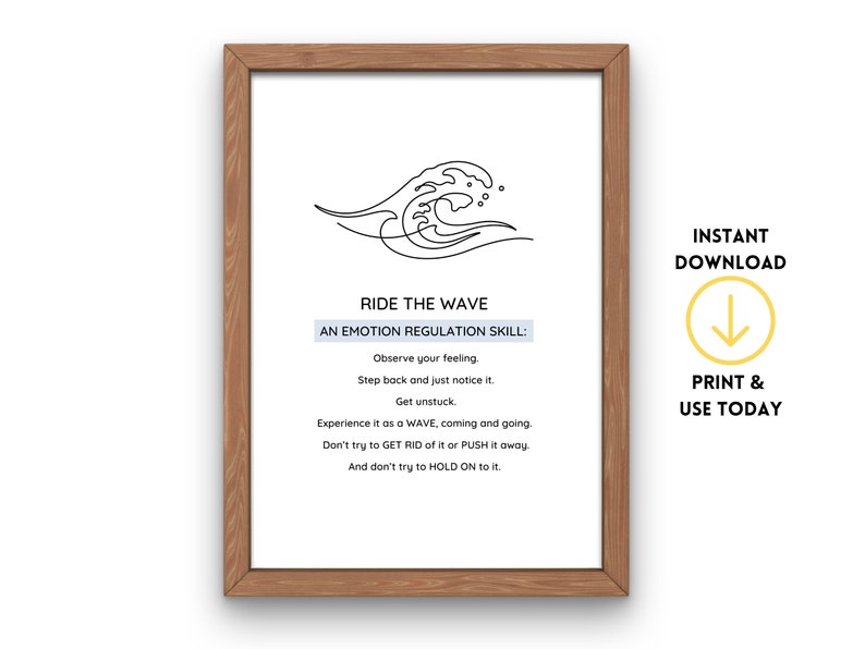 DBT Poster: Ride the Wave Therapist Office Decor, Counselor Office Sign ...