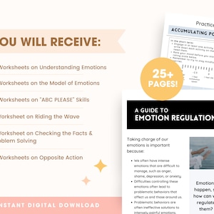 DBT Bundle: Emotion Regulation Worksheets & Handouts, DBT Skills ...